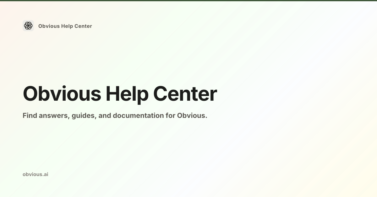Obvious Help Center